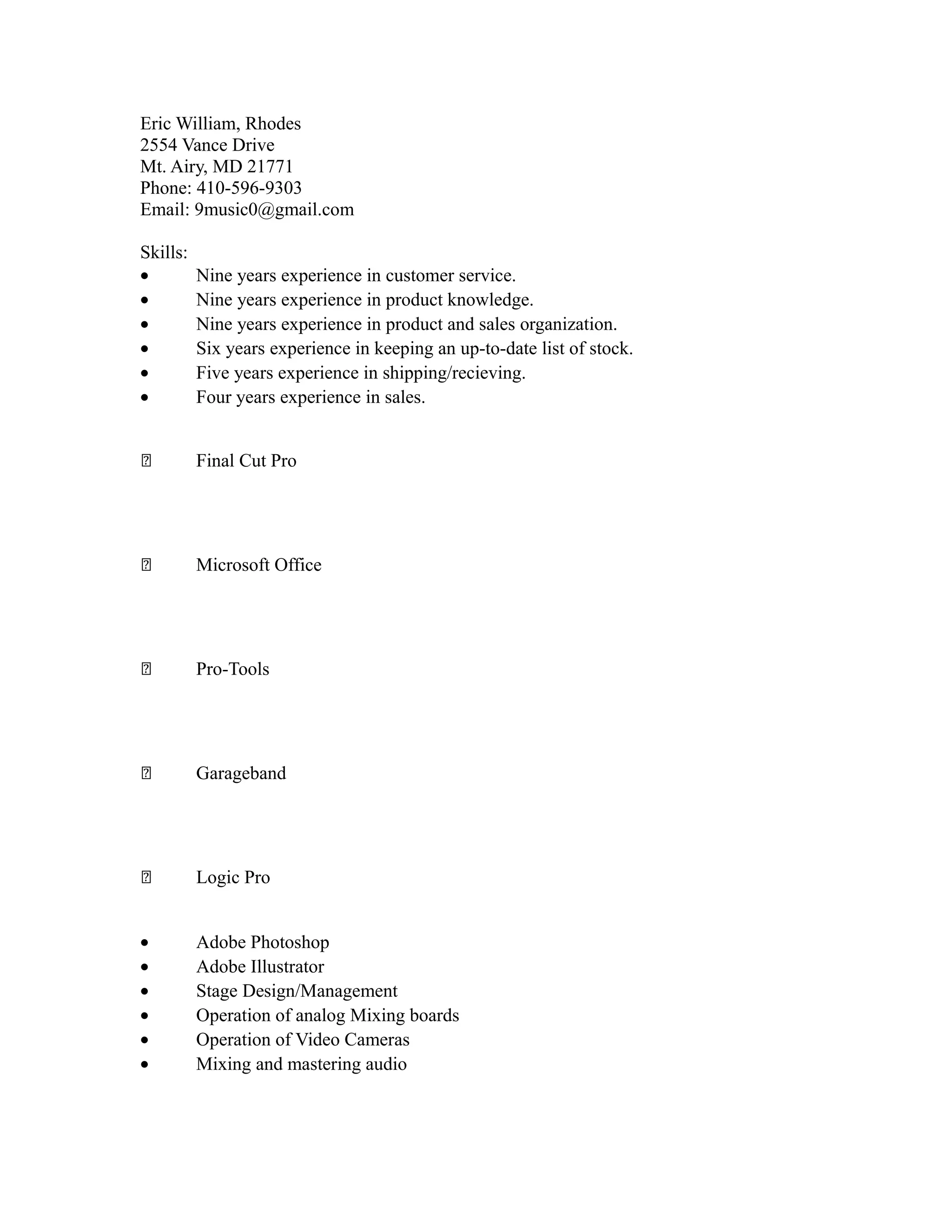 EWRResumeUPDATE | RTF | Technology & Computing