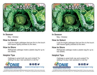 Cabbage Recipe Card | PPT
