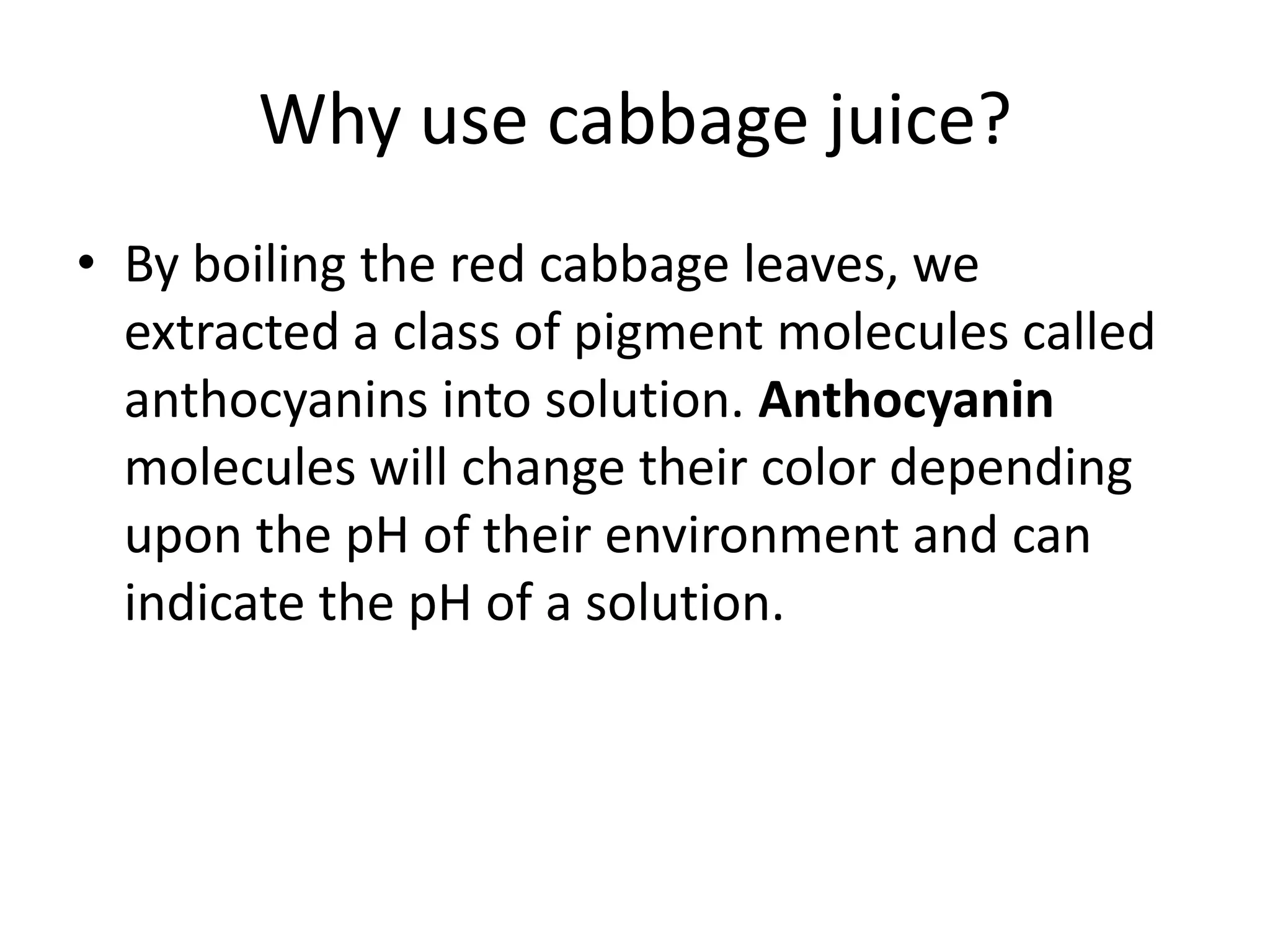 Cabbage juice lab | PPTX
