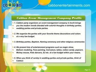 Cabbon event management company profile | PPT | Wedding | Personal ...