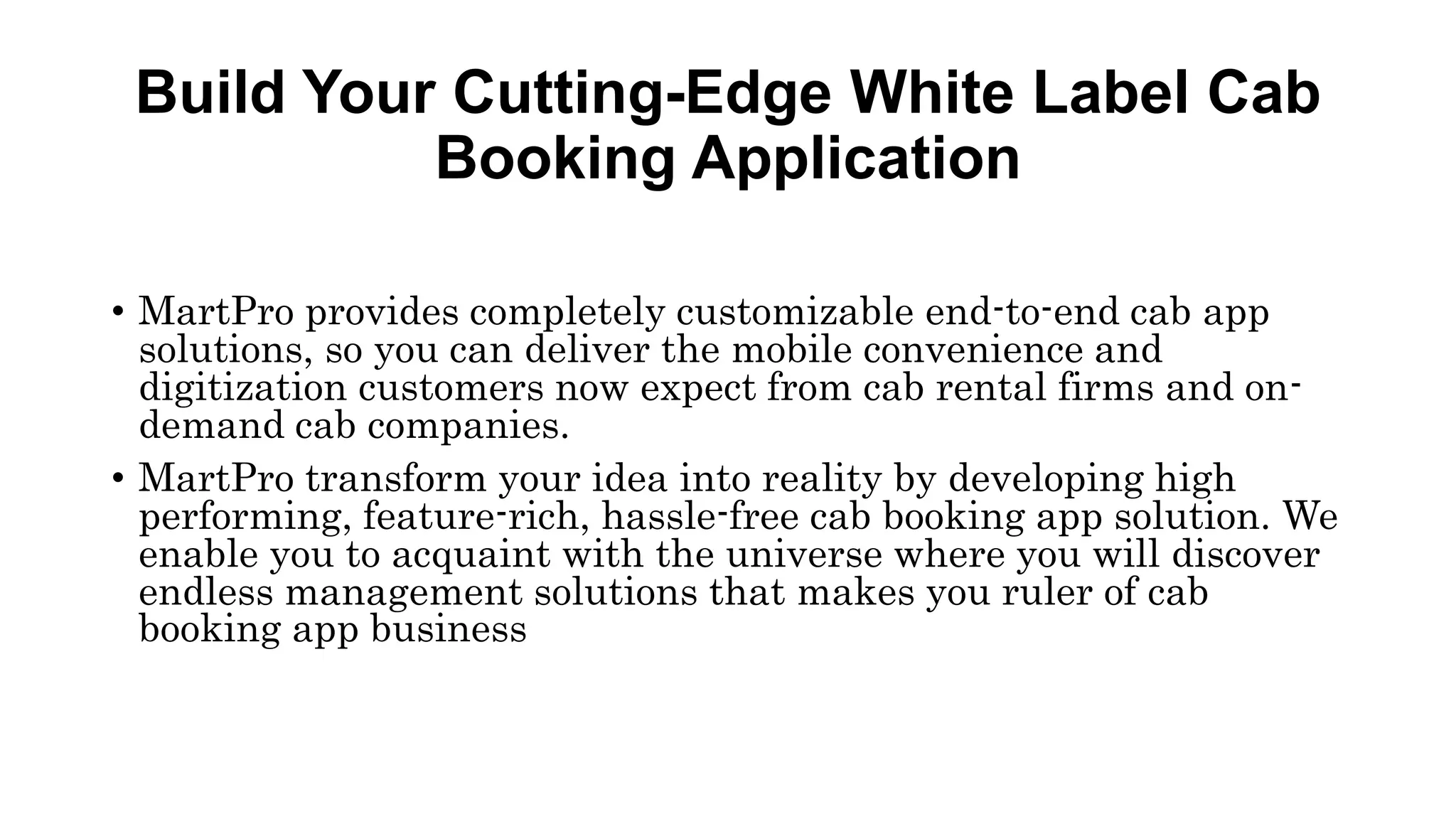 Cab booking solution | PPTX