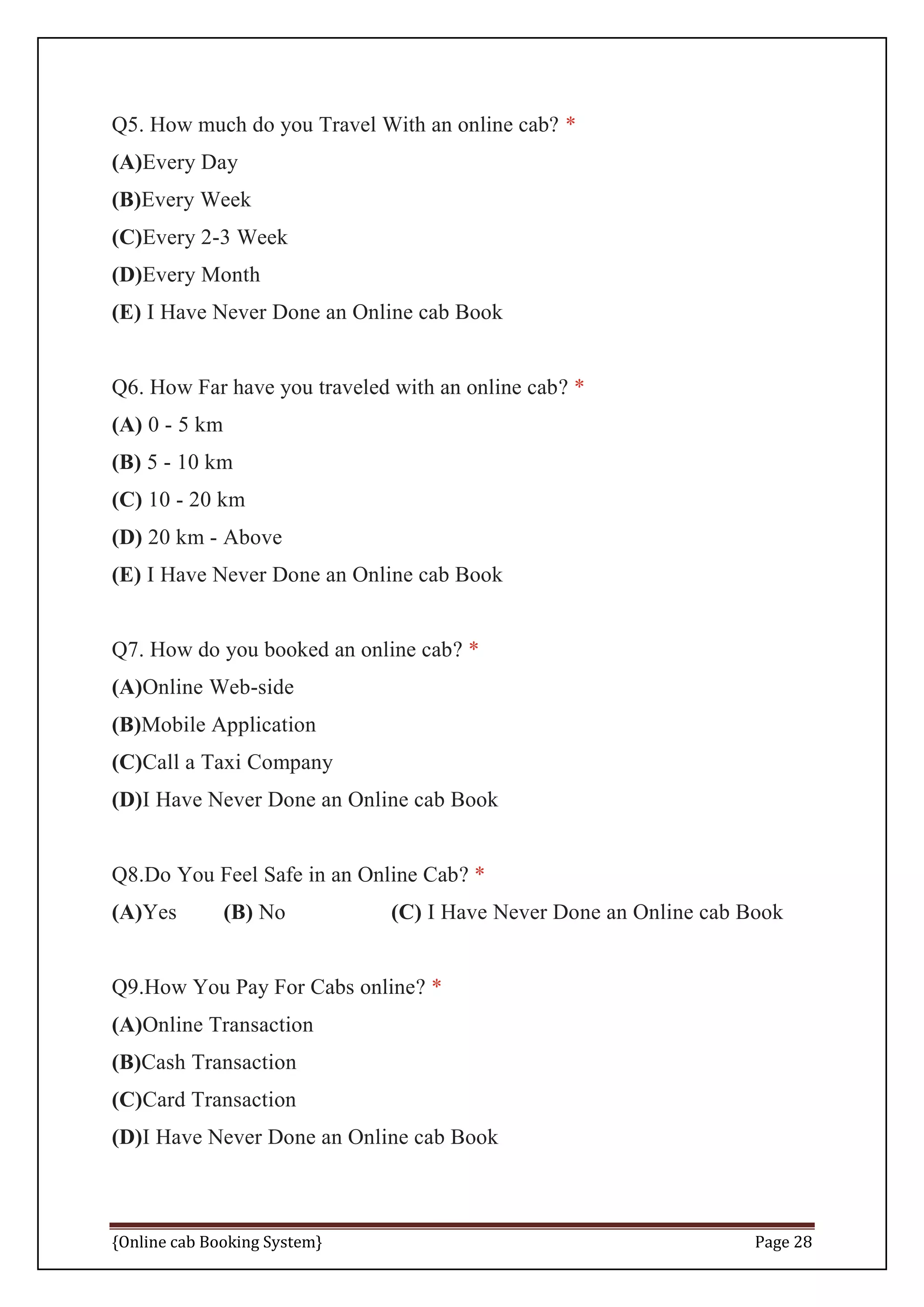 Online Cab Booking System Final Report | PDF