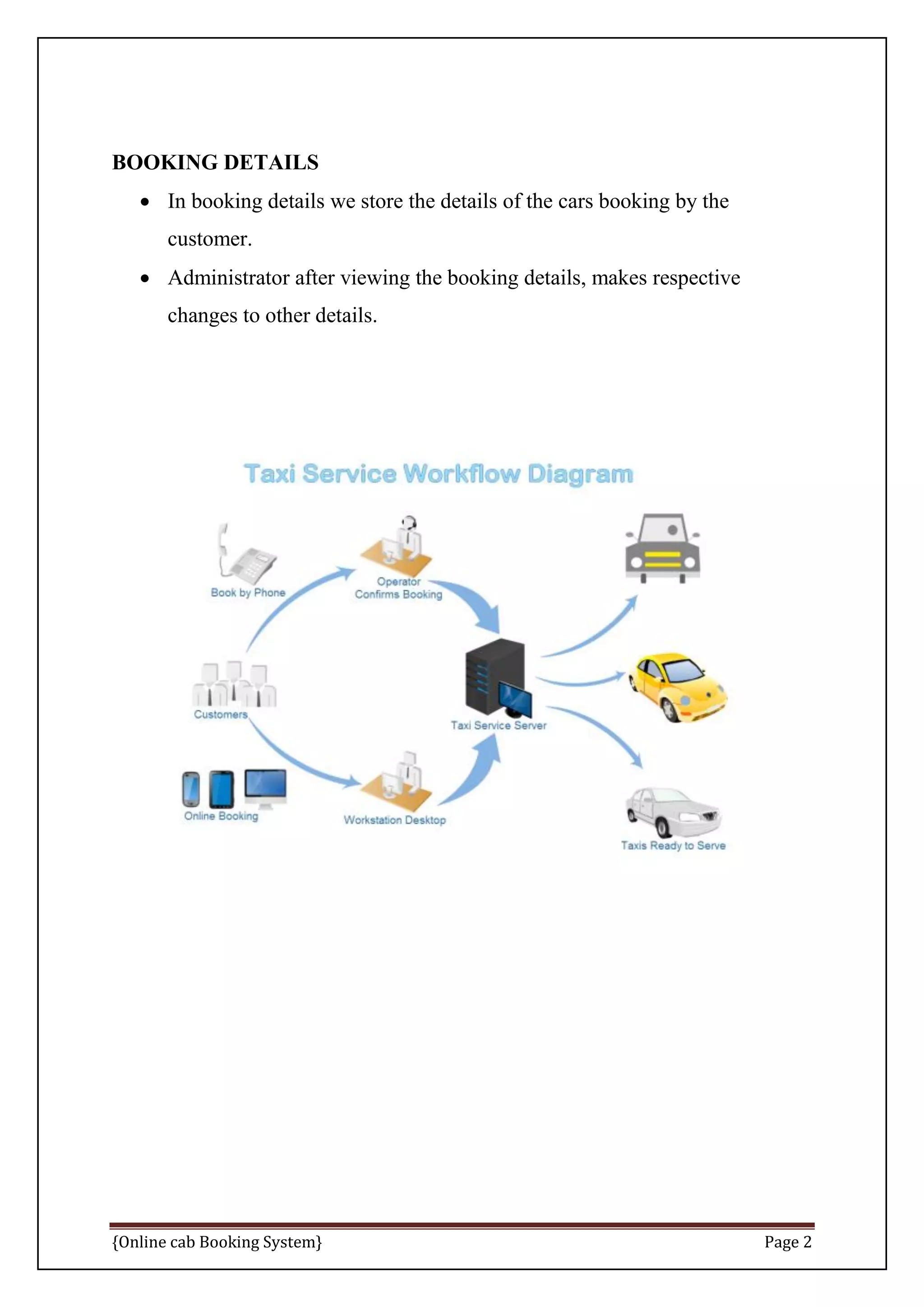 Online Cab Booking System Final Report | PDF