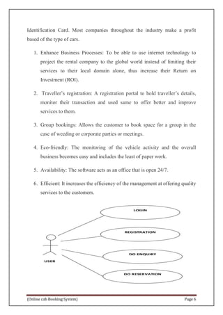 Online Cab Booking System Final Report | PDF