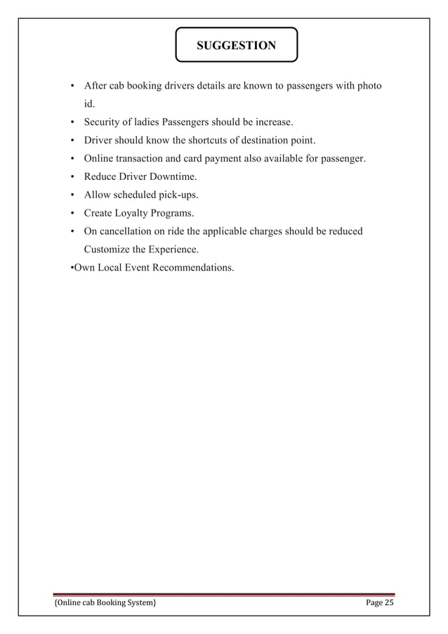 Online Cab Booking System Final Report | PDF