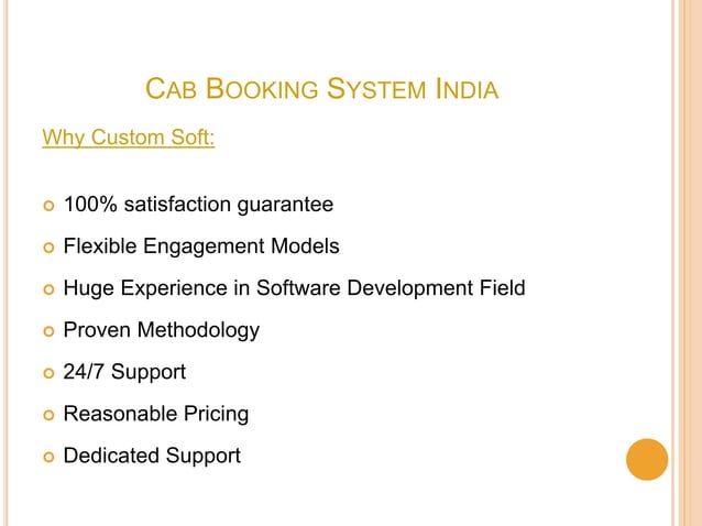 Cab booking system india | PPTX