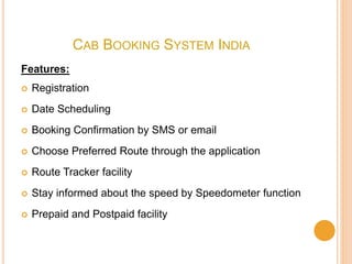 Cab booking system india | PPTX