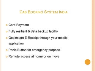 Cab booking system india | PPTX