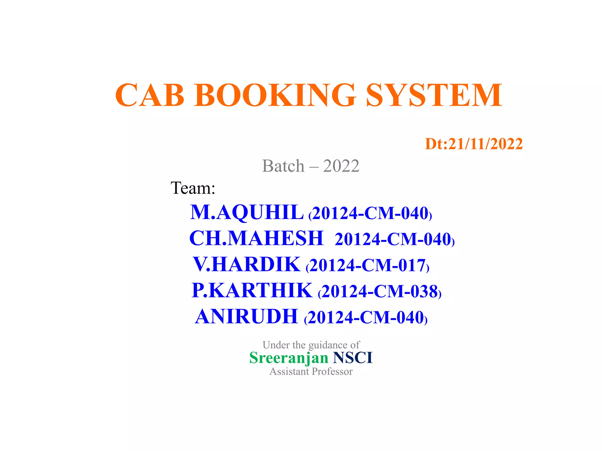 cab booking system ppt.pptx