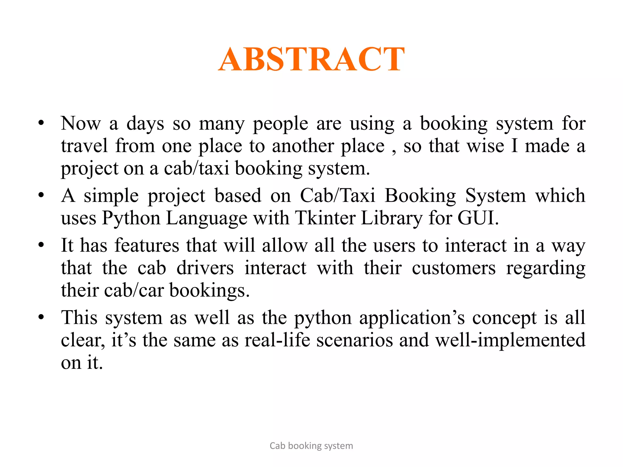 cab booking system ppt.pptx