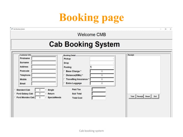 cab booking system ppt.pptx | Computing | Technology & Computing