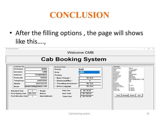 cab booking system ppt.pptx | Computing | Technology & Computing