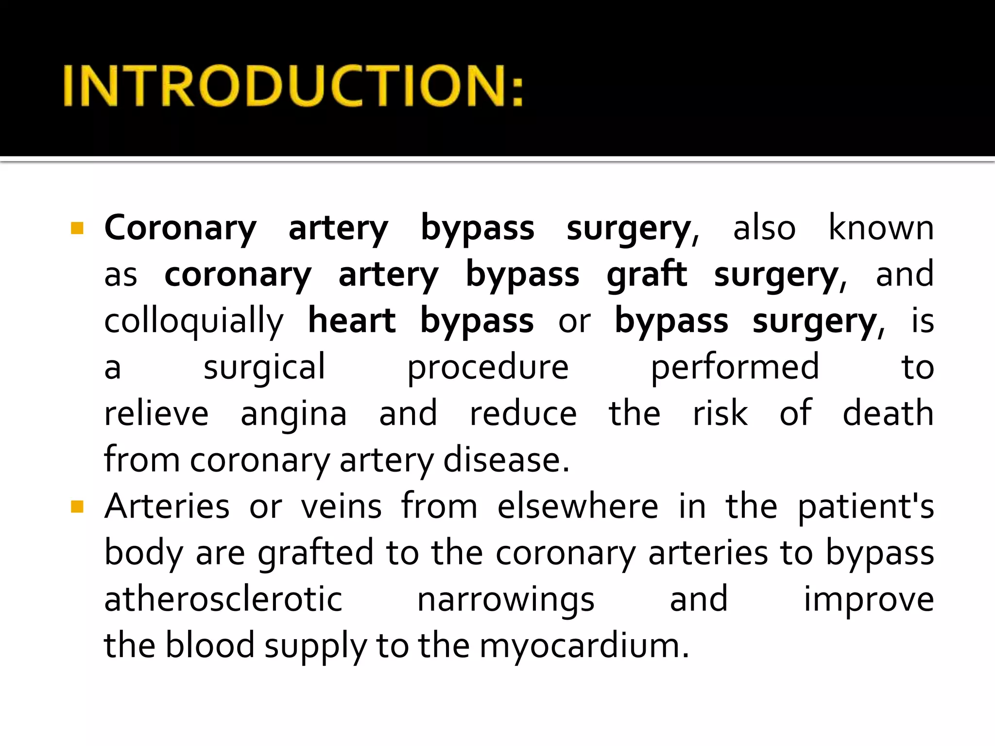 Coronary Artery Bypass Surgery (CABG) | PPTX