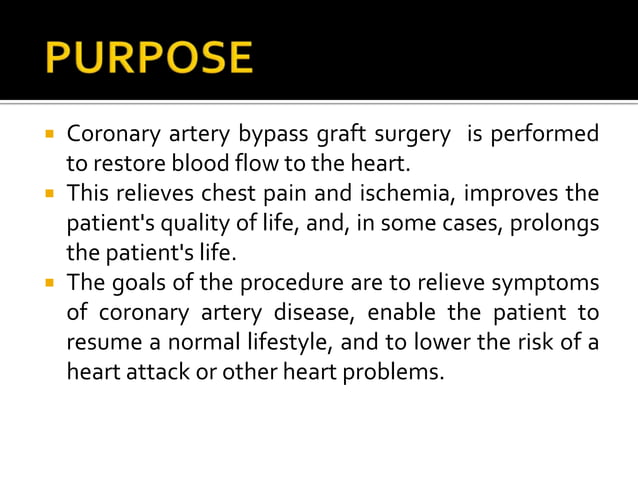 Coronary Artery Bypass Surgery (CABG) | PPTX | Heart and Cardiovascular ...