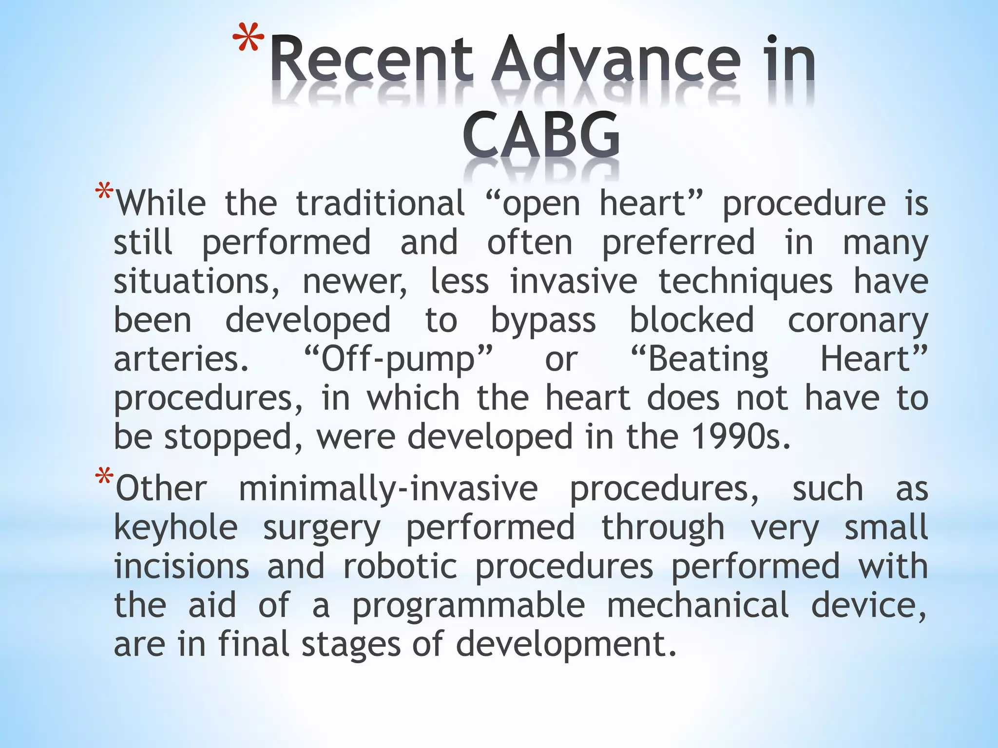 coronary artery bypass graft surgery CABG | PPTX