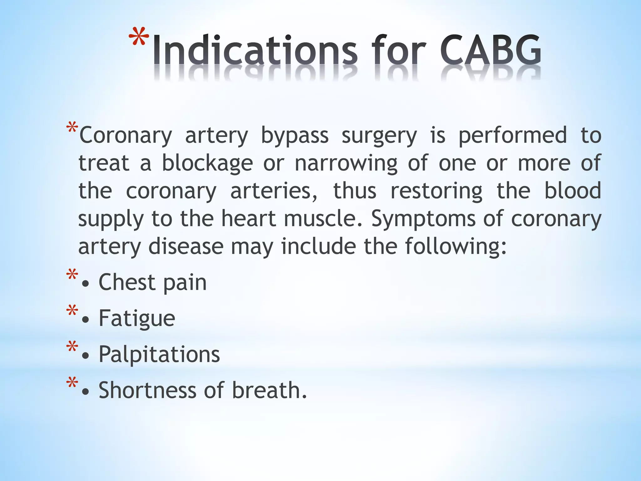 coronary artery bypass graft surgery CABG | PPTX