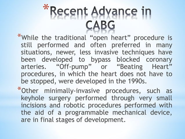 coronary artery bypass graft surgery CABG | PPTX