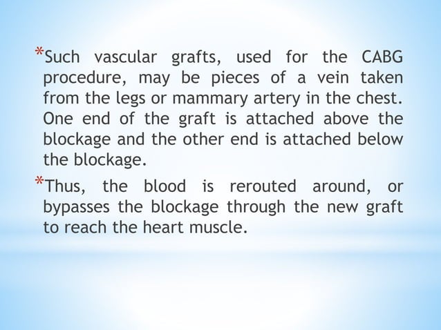 coronary artery bypass graft surgery CABG | PPT