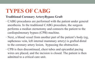 CORONARY ARTERY BYPASS GRATF ,,,,CARDIAC INTERVENTION ,,, | PPTX