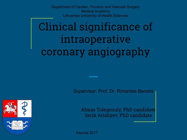 Intraoperative coronary angiography | PPTX