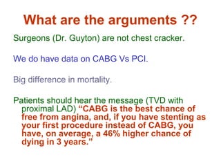 CABG is superior to DES (Stent) in MVD - Journal Review | PPT