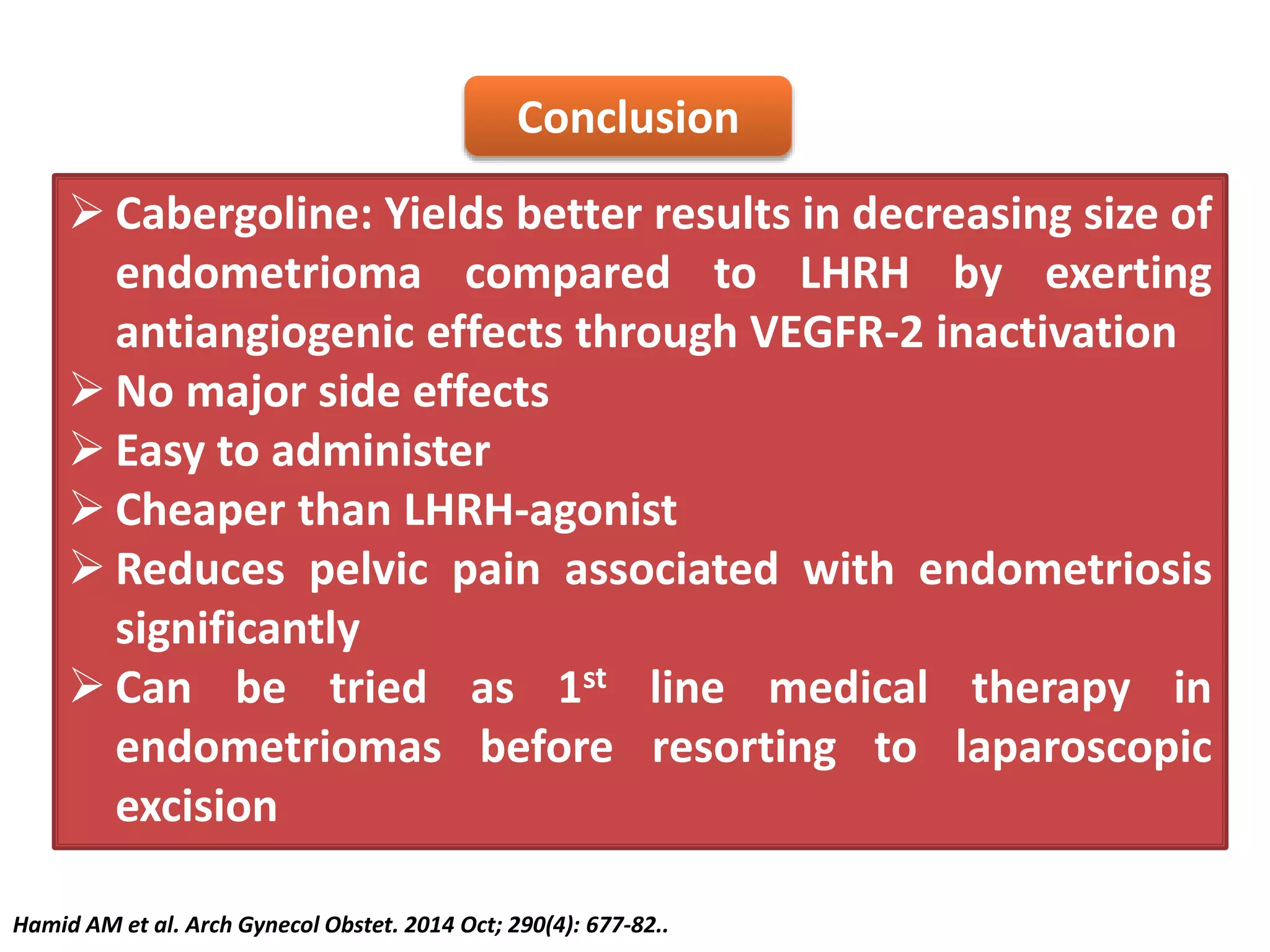 Cabgolin in Endometriosis - Recent advances.pptx