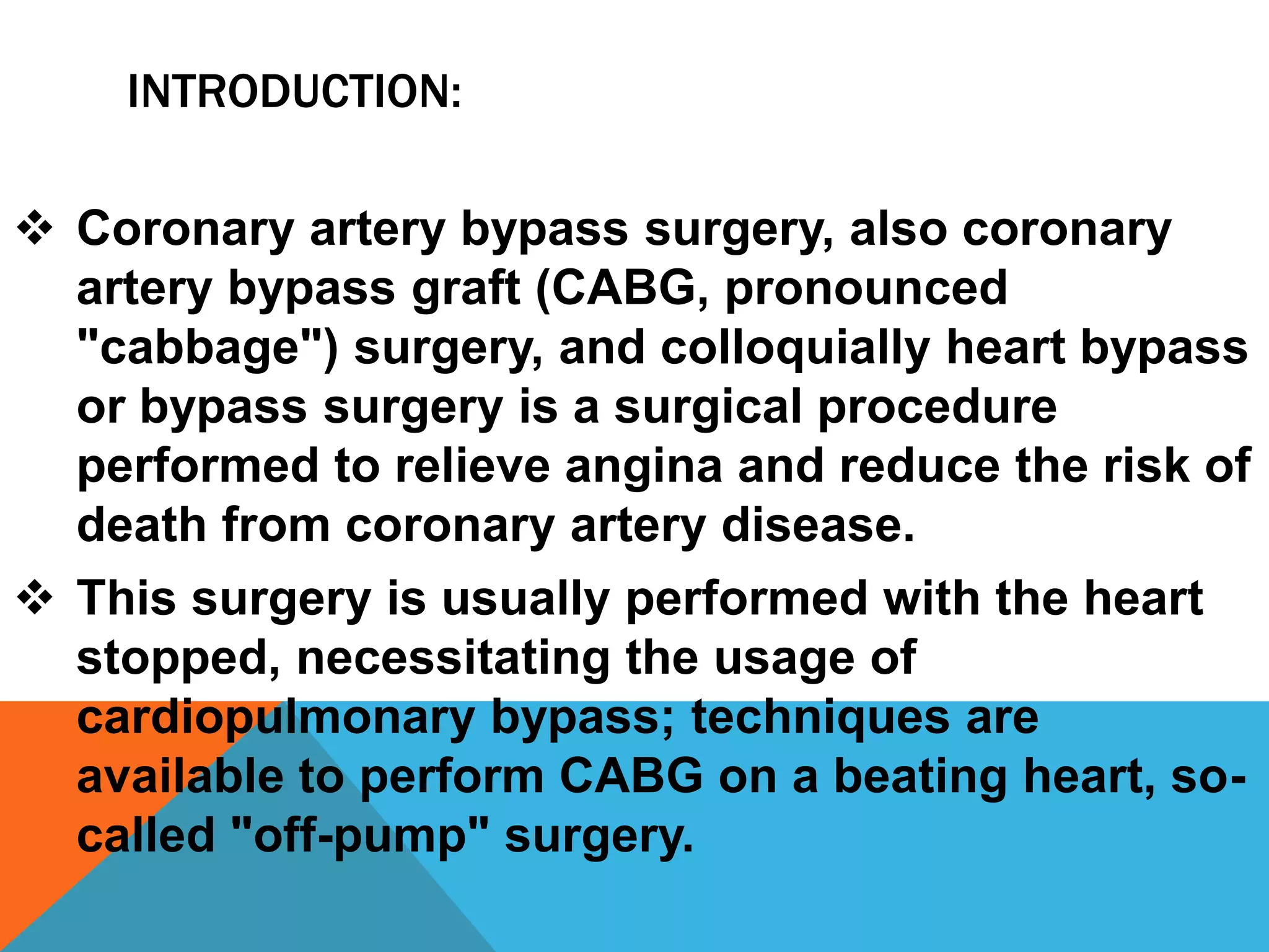 A brief CABG procedure...! | PPTX