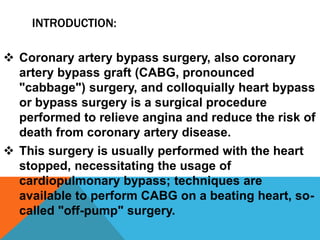 A brief CABG procedure...! | PPTX