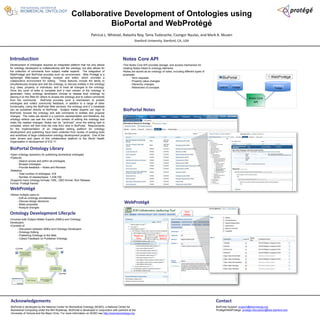 Collaborative Development of Ontologies using BioPortal and WebProtégé ...
