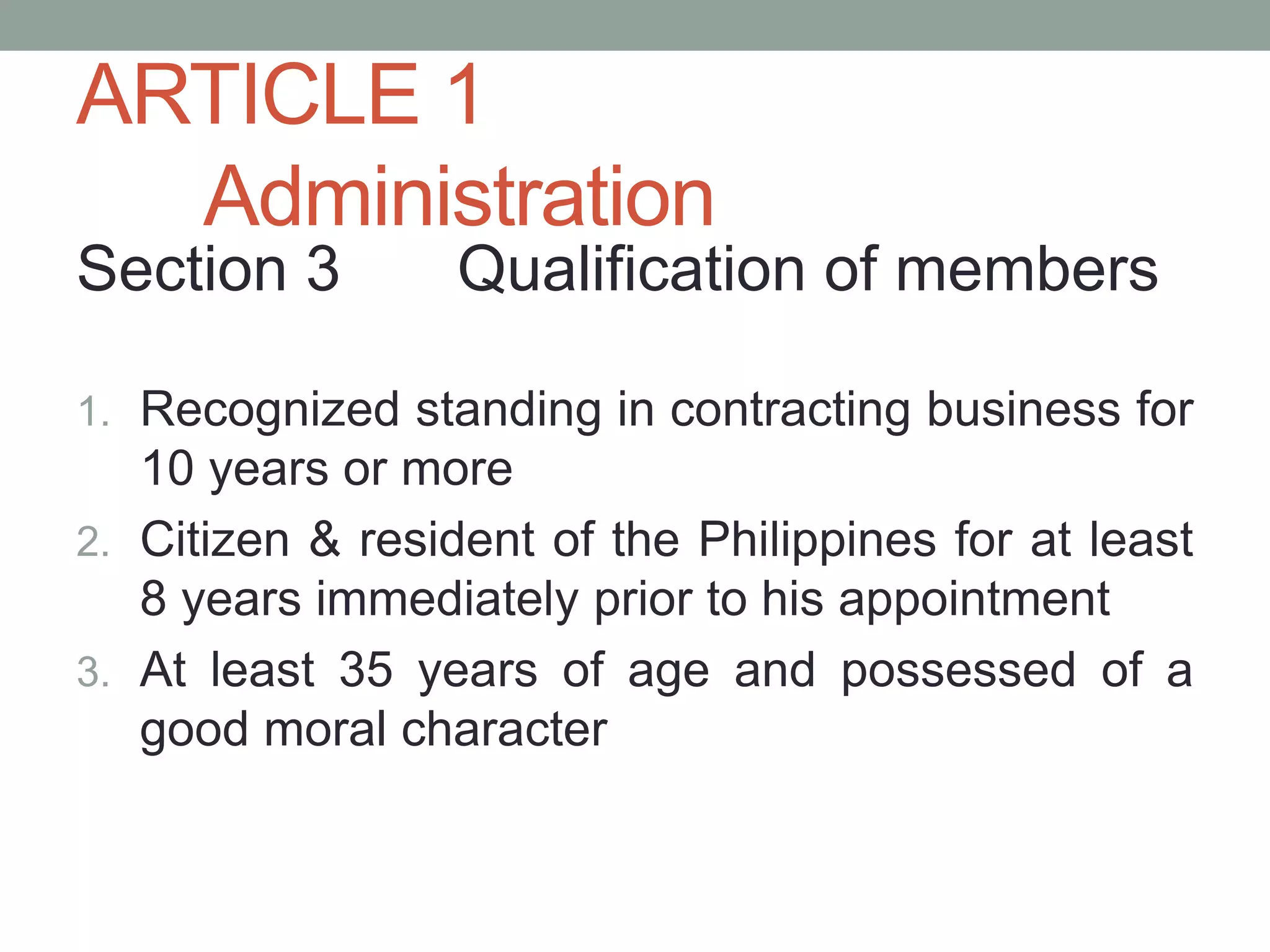 Philippine Licensing Board for Contractors Act by Cabilogan, Eryl Kean R. (RA 4566) | PPTX