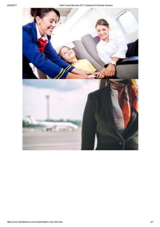 Cabin crew interview 2017 questions & sample answers | PDF