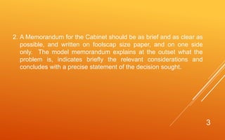 HOW CABINET MEMORANDUM IS WRITTEN AT THE WORKPLACE .ppt