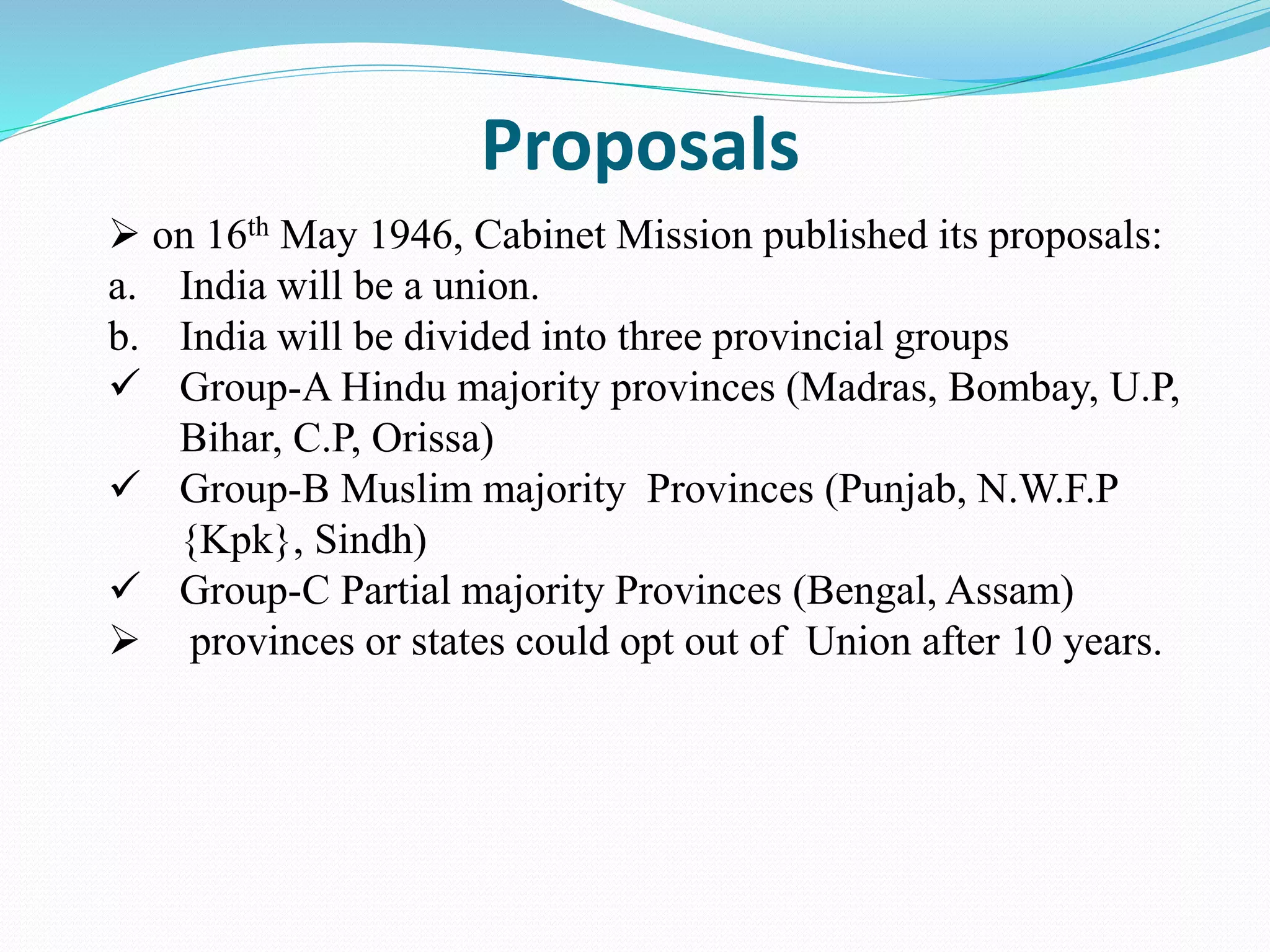 Cabinet mission plan and simla conference | PPTX