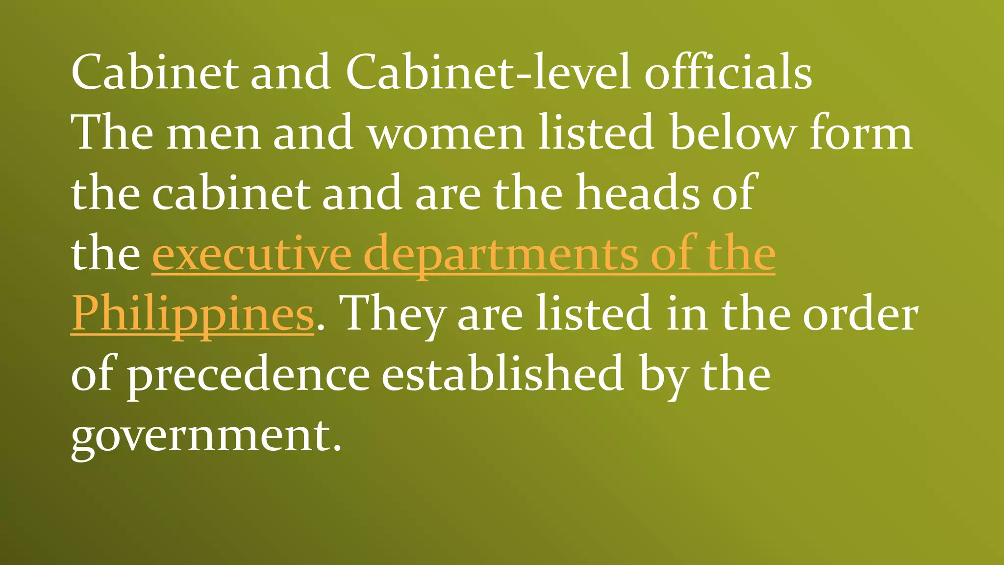 Cabinet of the philippines | PPTX