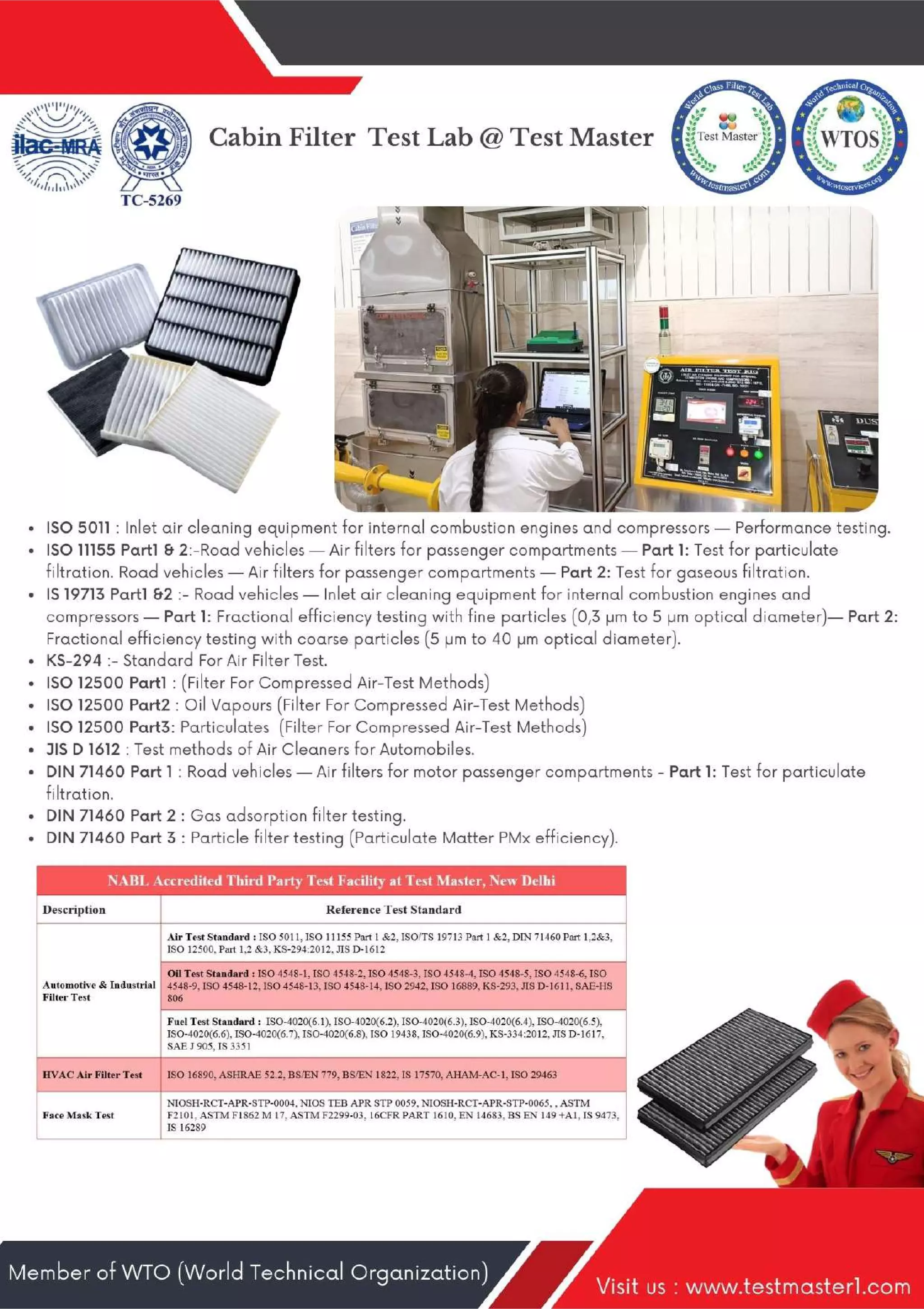 Cabin Filter Test Lab page .pdf | Automotive Industry | Industries
