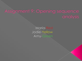 Assignment 9: Opening sequence analysis | PPTX