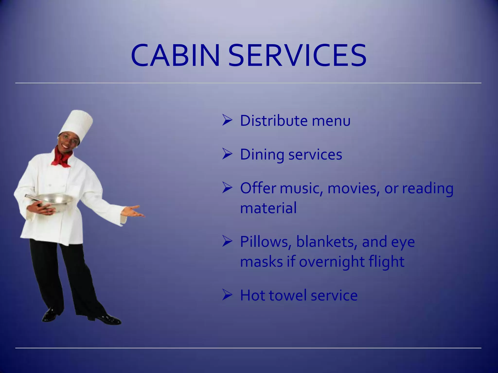 Cabin Safety and Service Procedures | PPTX