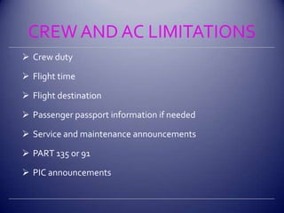 Cabin Safety and Service Procedures | PPTX