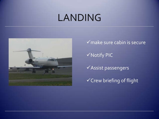 Cabin Safety and Service Procedures