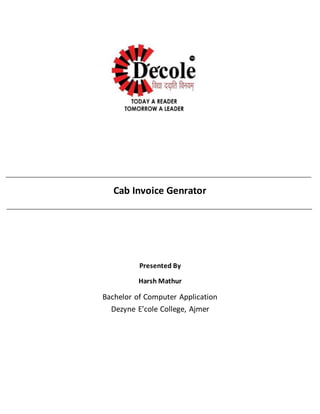 Cab invoice/cab Bill Genrater | DOCX
