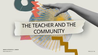PROF ED 104 REPORT- The Teacher and the Community | PPTX