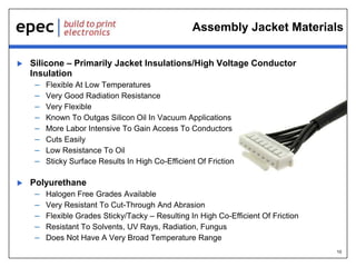 Cable Assembly Outer Jacket Performance Functions | PPT