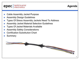 Cable Assembly Outer Jacket Performance Functions | PPT