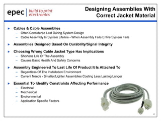 Cable Assembly Outer Jacket Performance Functions | PPT