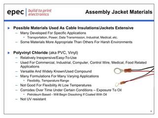 Cable Assembly Outer Jacket Performance Functions | PPT