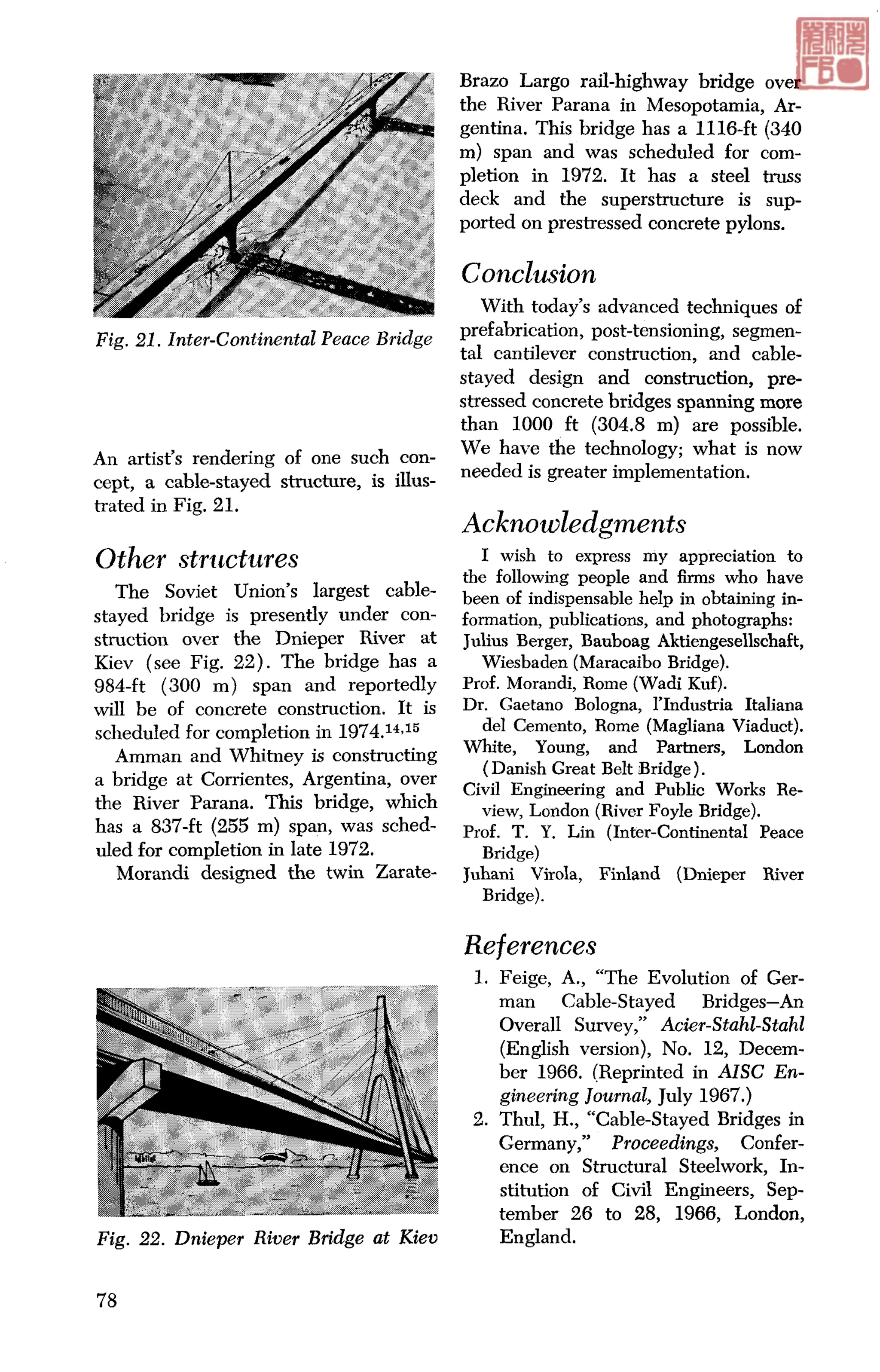 Cable stayed bridges of prestressed concrete. | PDF