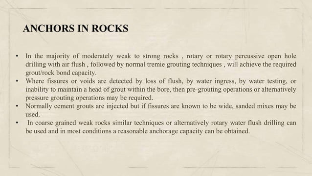 Cable anchoring and grouting for cable tensioning | PPTX | Geology | Science
