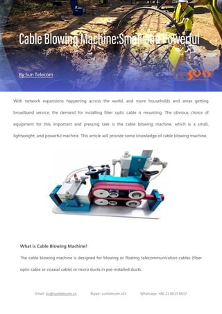 Cable Blowing Machine Small and Powerful | PDF