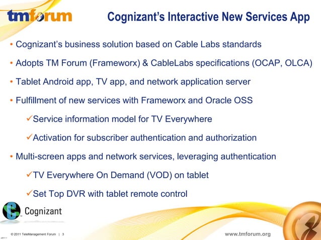 Frameworx for New Cable Services - Presentation at Management World ...