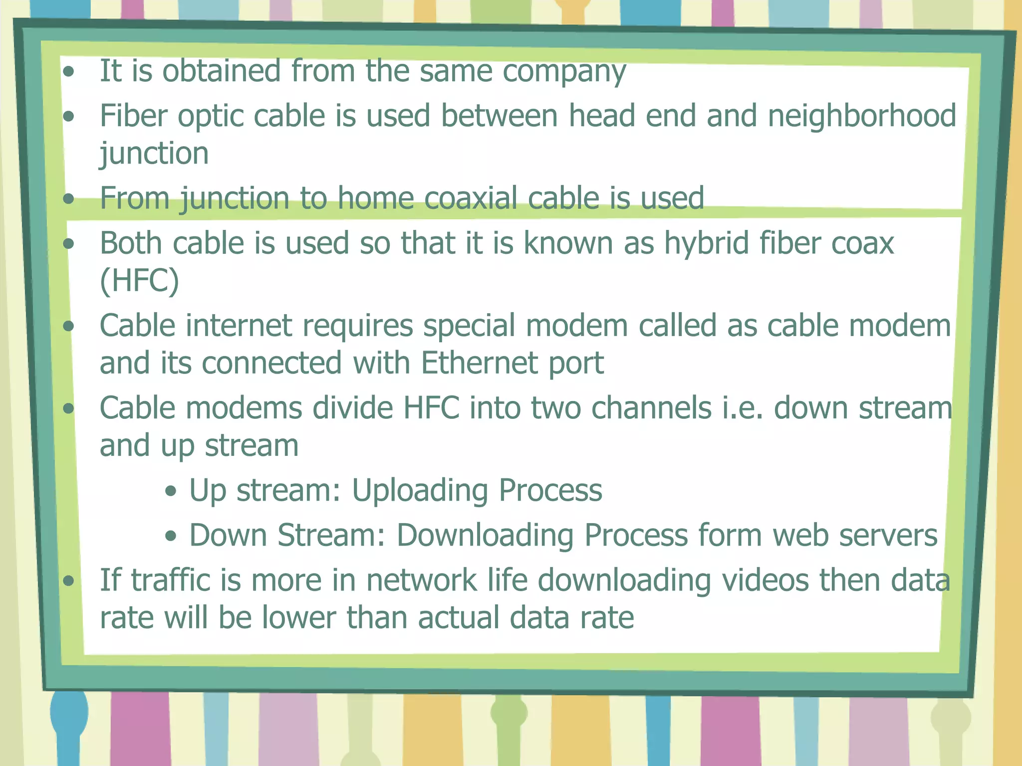 Cable connection (Dial-up, FTTH, DSL) | PPT